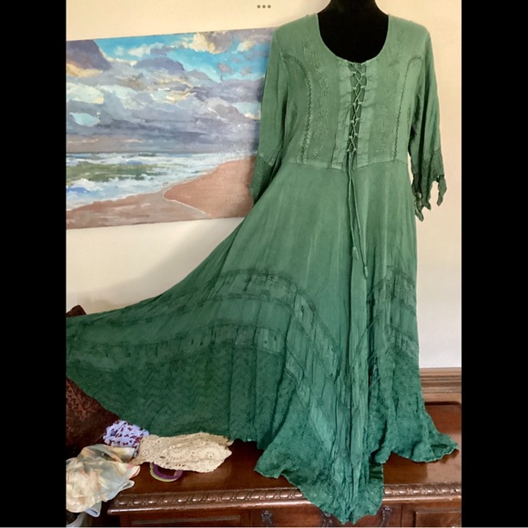 Holy Clothing | Dresses | Xl Holy Clothing Green Holiday Goddess Gown ...